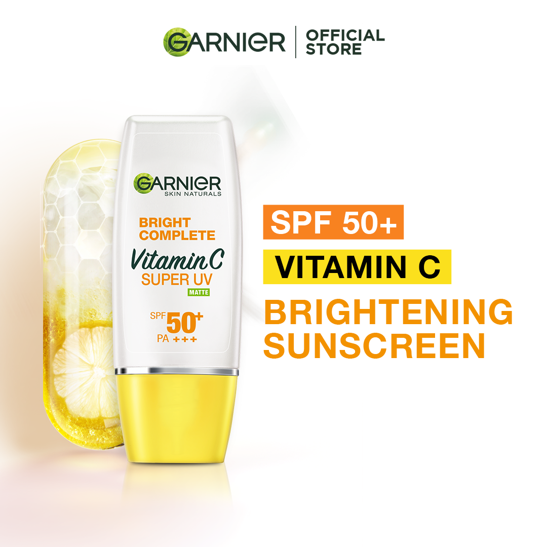 Buy Garnier Bright Complete Vitamin C Super UV Matte Sunscreen SPF50+ - 30ML – Reanapk
