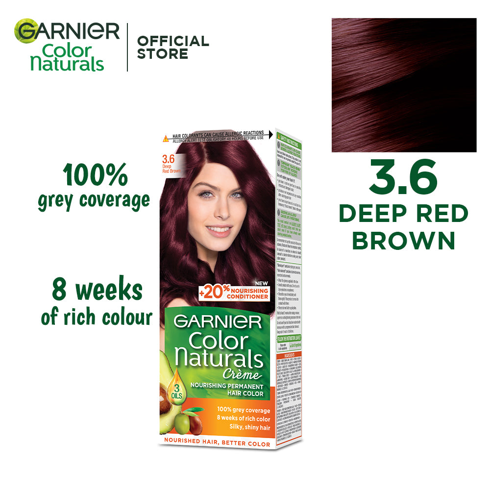 Buy Garnier Color Naturals - 3.6 Deep Red Brown Hair Color – Reanapk