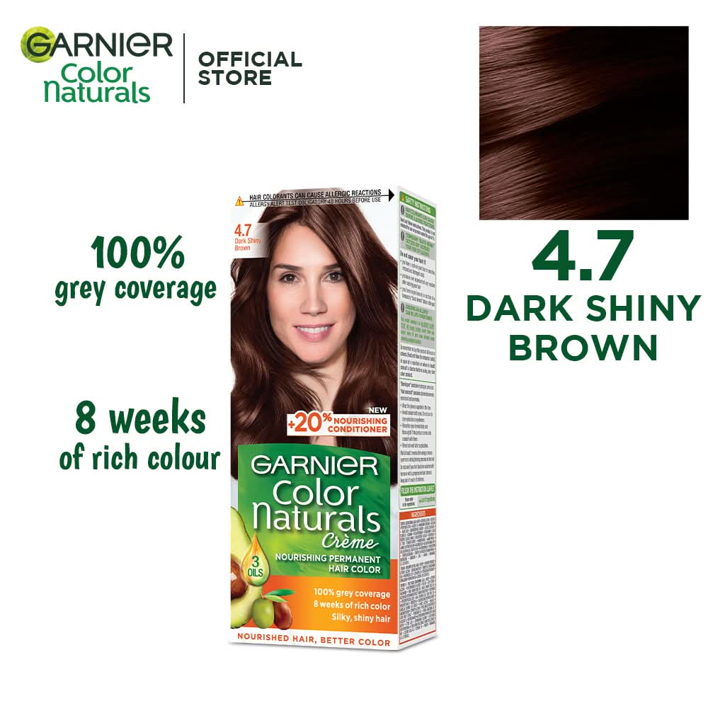 Buy Garnier Color Naturals - 4.7 Dark Shiny Brown Hair Color – Reanapk