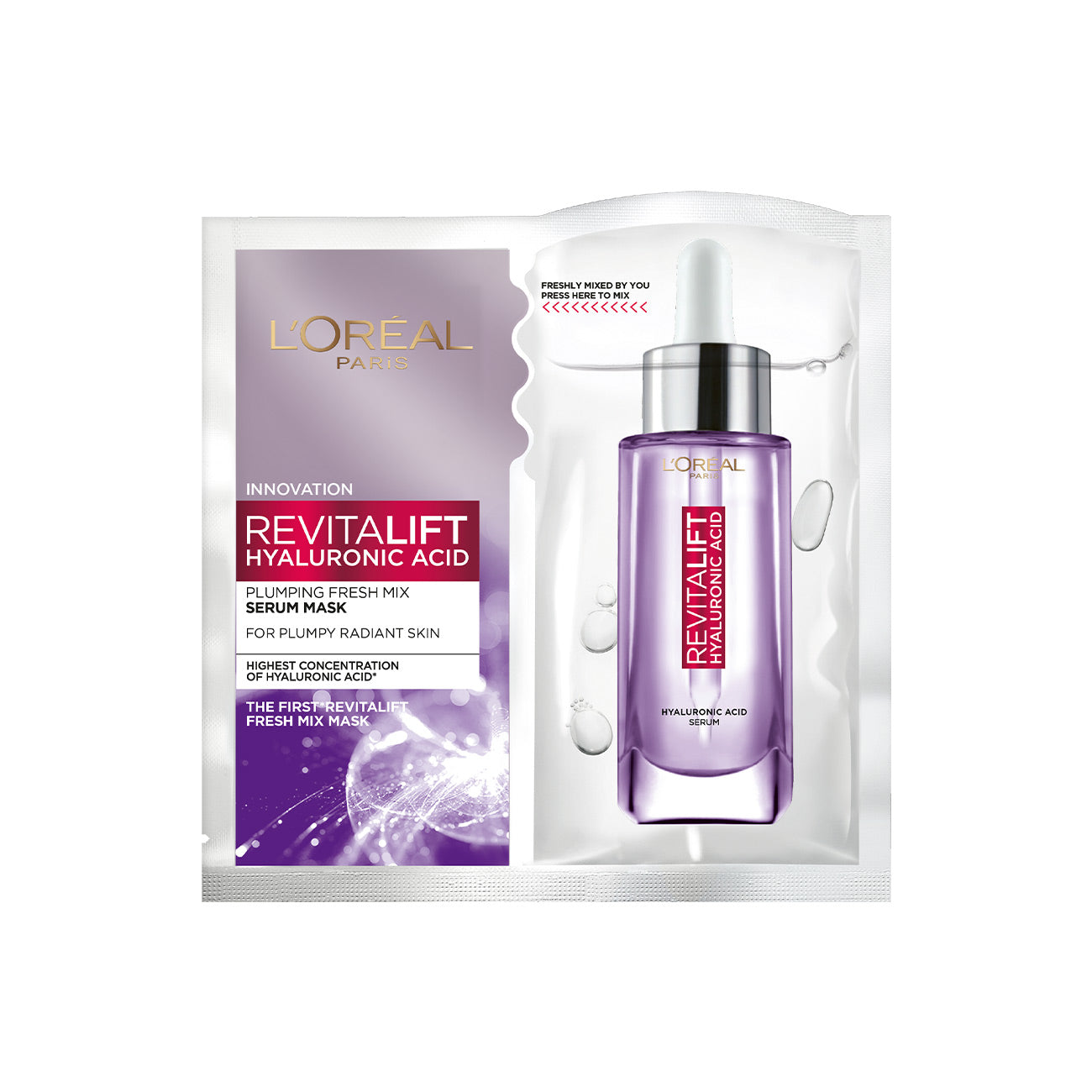 Buy Loreal Revitalift Hyaluronic Acid Plumping Fresh Mix Serum Mask ...